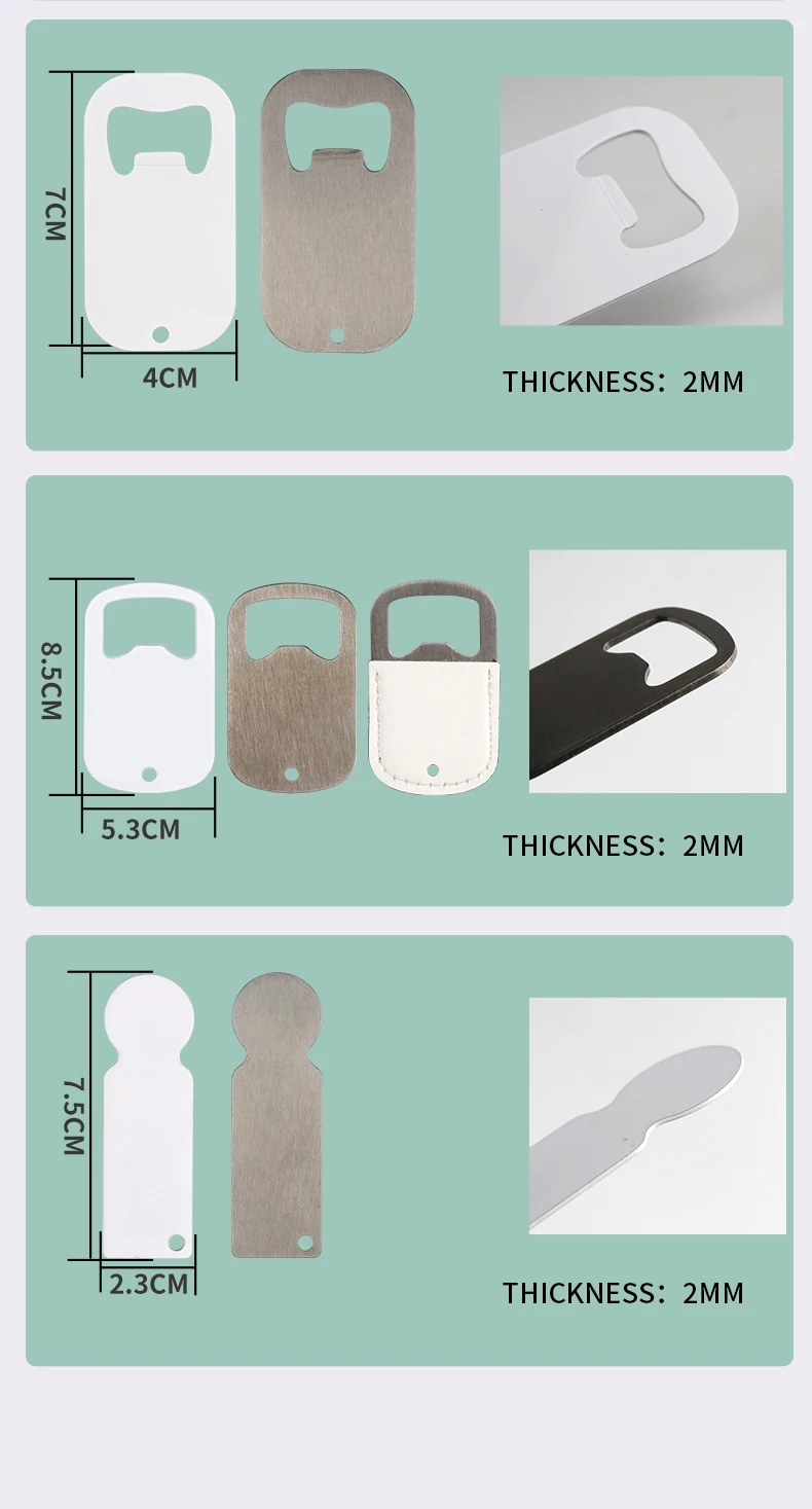 Customized Cast Iron Photo Bar Metal Sublimation Beer Bottle Opener