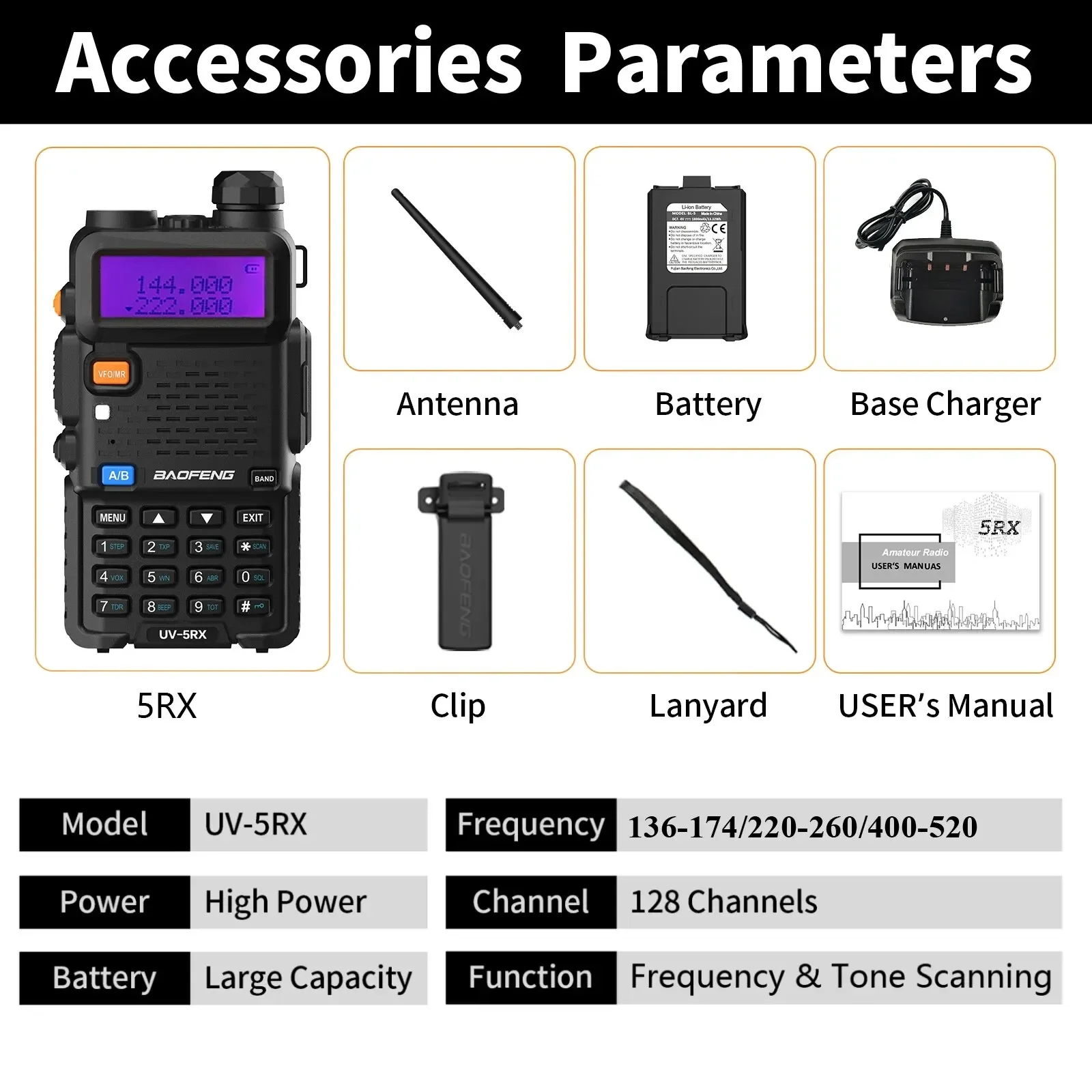 Baofeng Uv-5rx Am Aircraft Band Walkie Talkie Uv Band - Buy Uhf Radio ...