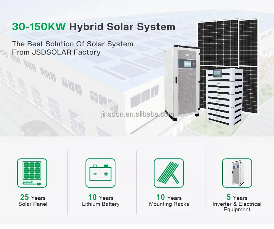 30kw 50kw 100kw 150kw Hybrid Solar Power System 30 50 100 150 Kw Lithium Battery For School ...