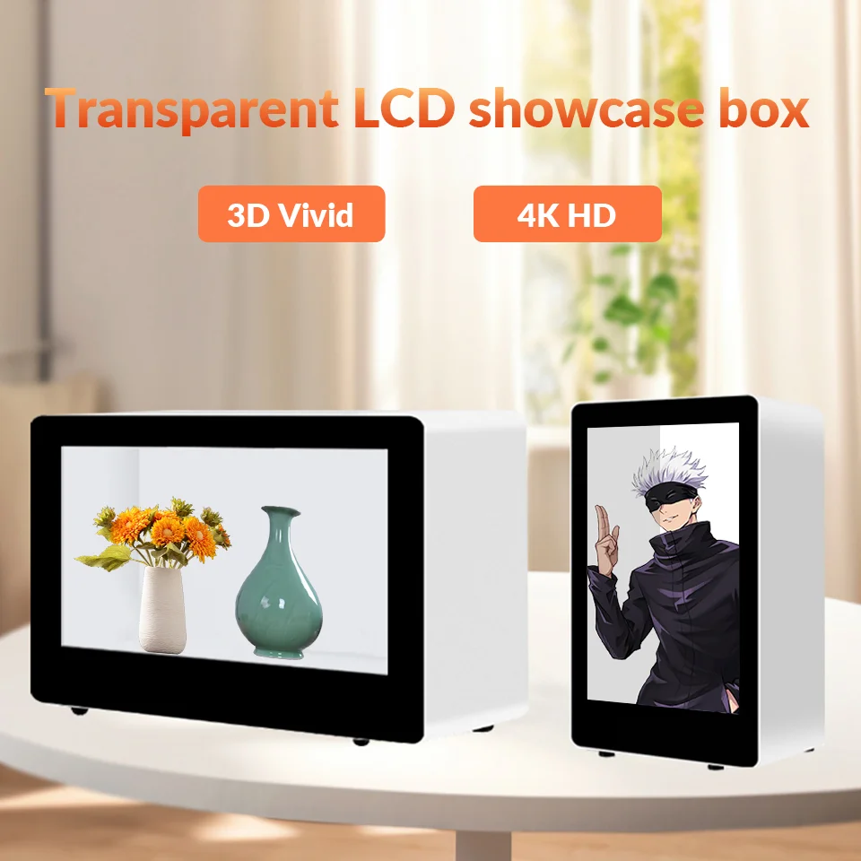 10 Inch Transparent LCD 3D Advertising Display Box 1920*1080 Capacitive ...