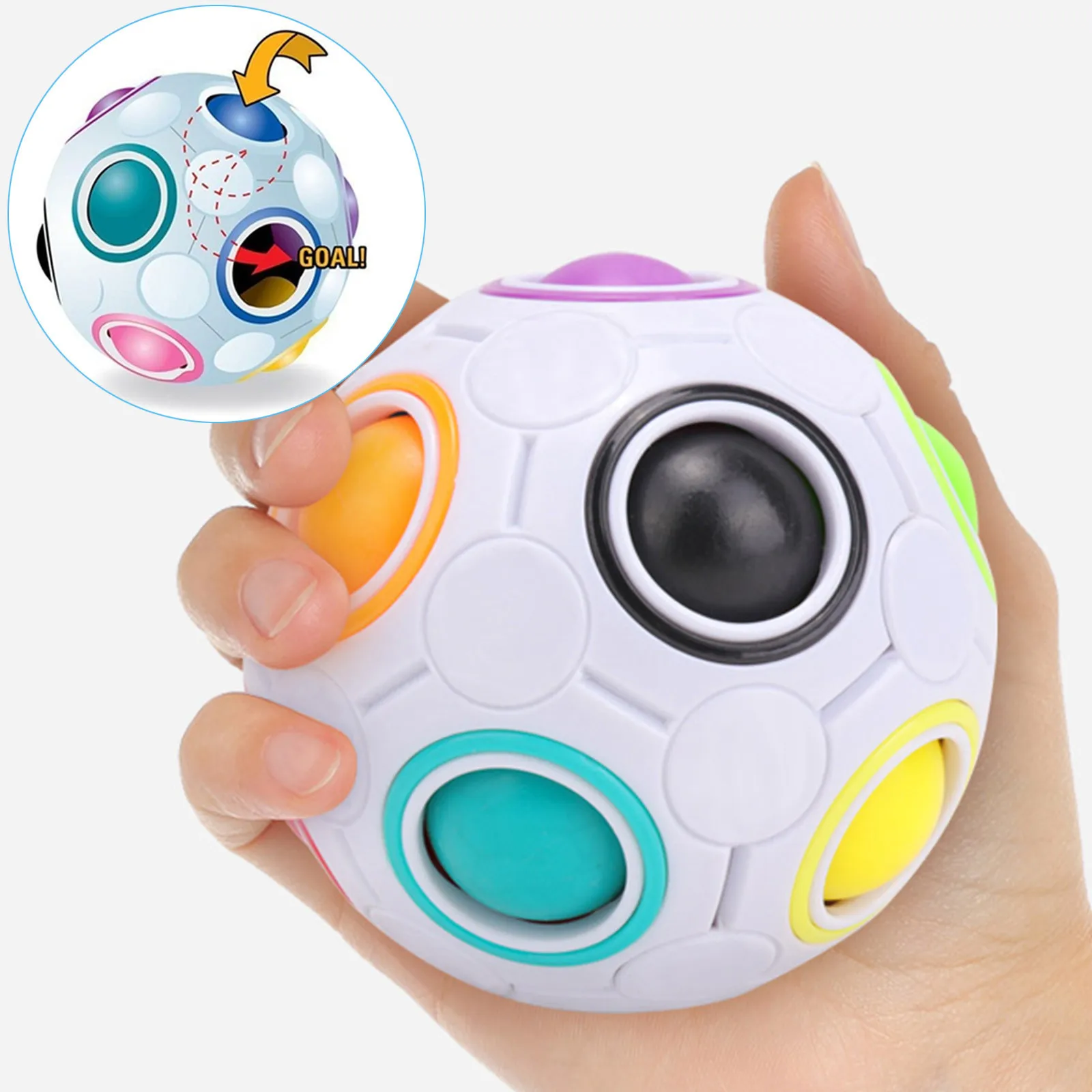 Fidget Toys Stress Reliever Simple Rainbow Magic Ball Figet Simple ...