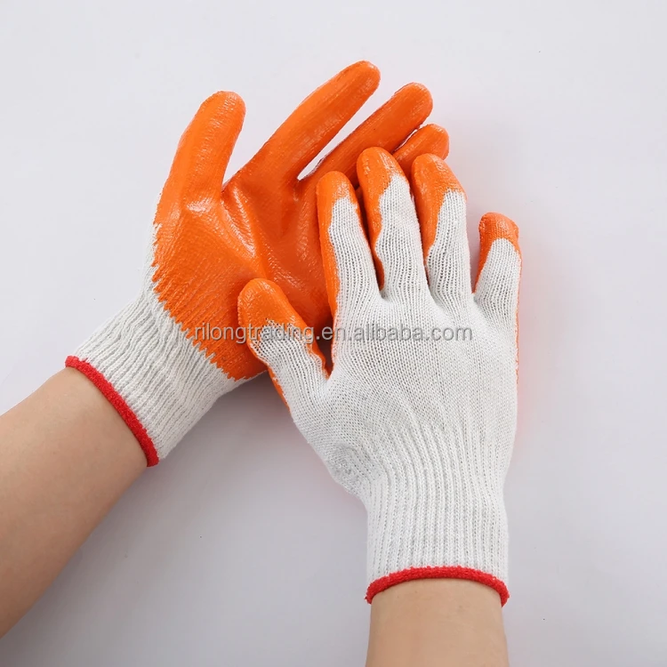 Rubber Gloves Heavy Duty Construction Handling Special Cotton Gloves ...