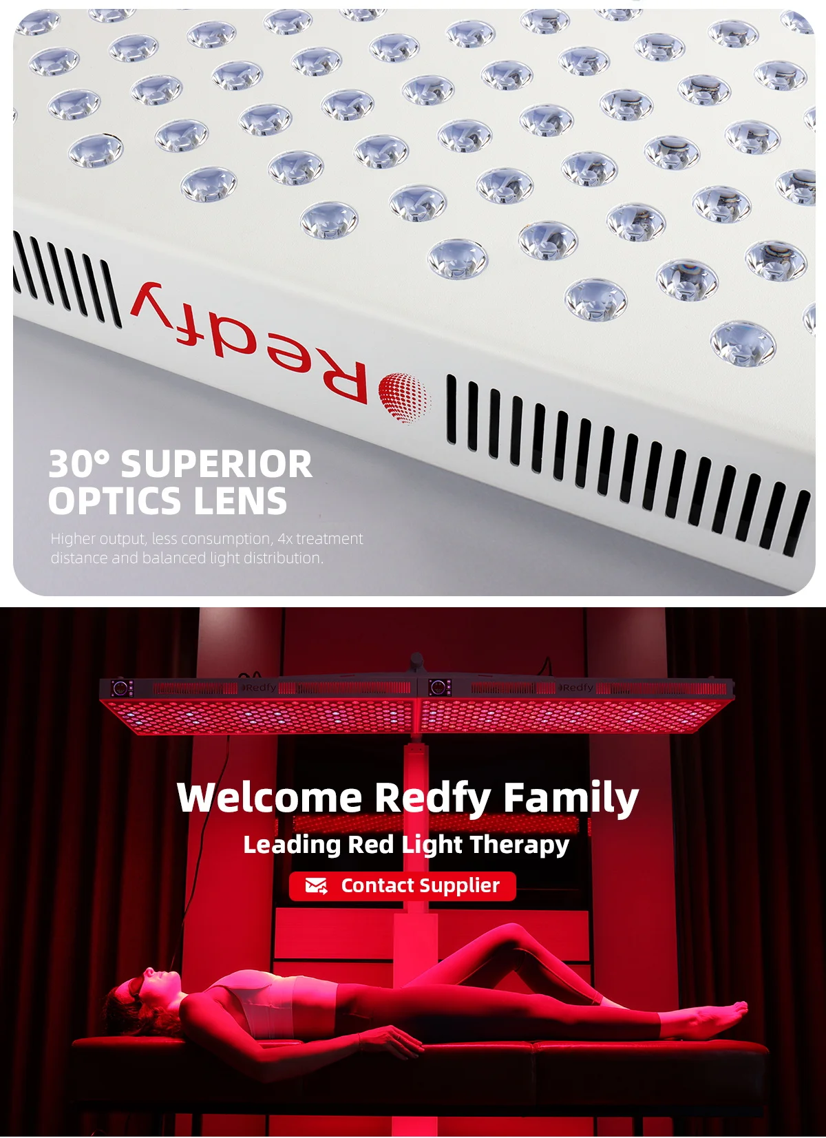 Redfy 1500W Commercial Modular Design LED Infrared Pulse Full Body Red Light Therapy Panel ...