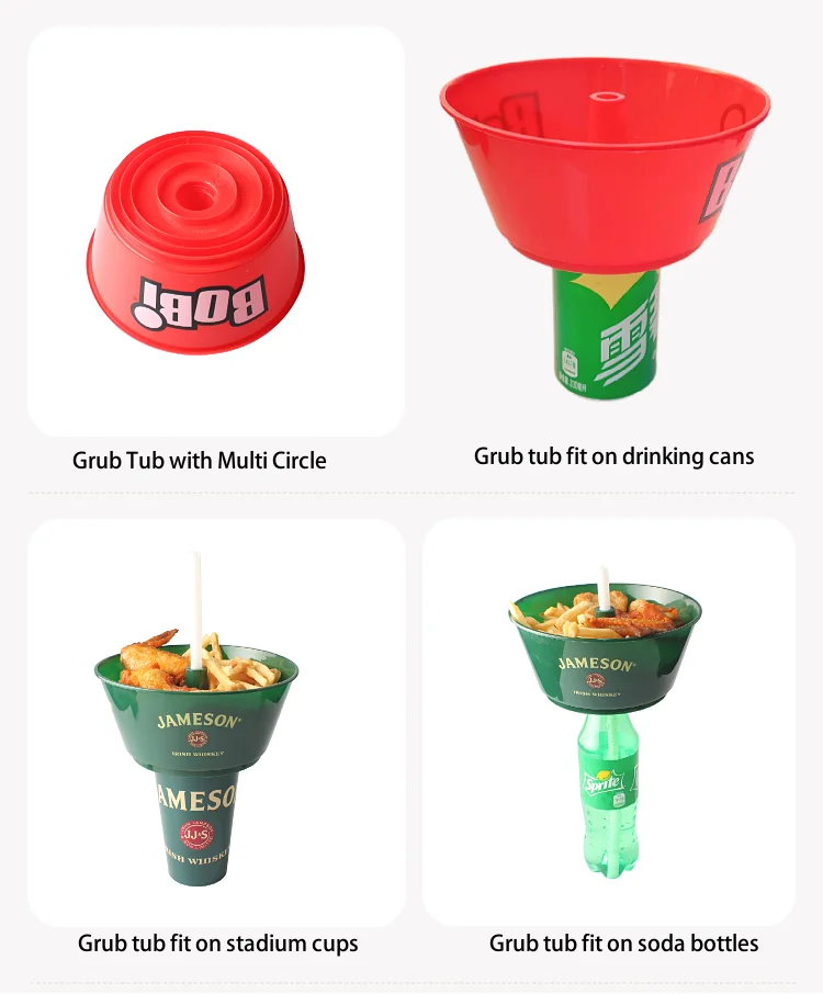 Innovative 32 OZ PP Plastic Food Grade Cup with Snack Tray for ...