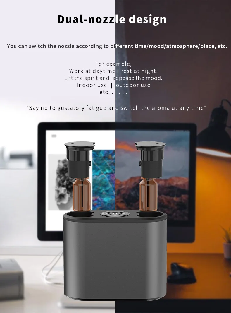 Modern Waterless Atomizing Diffuser - Rechargeable & Dual Nozzle
