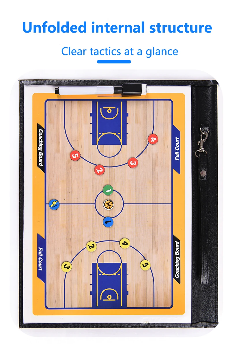 Professional Basketball Tactics Board Sand Table Folding Leather Coach ...