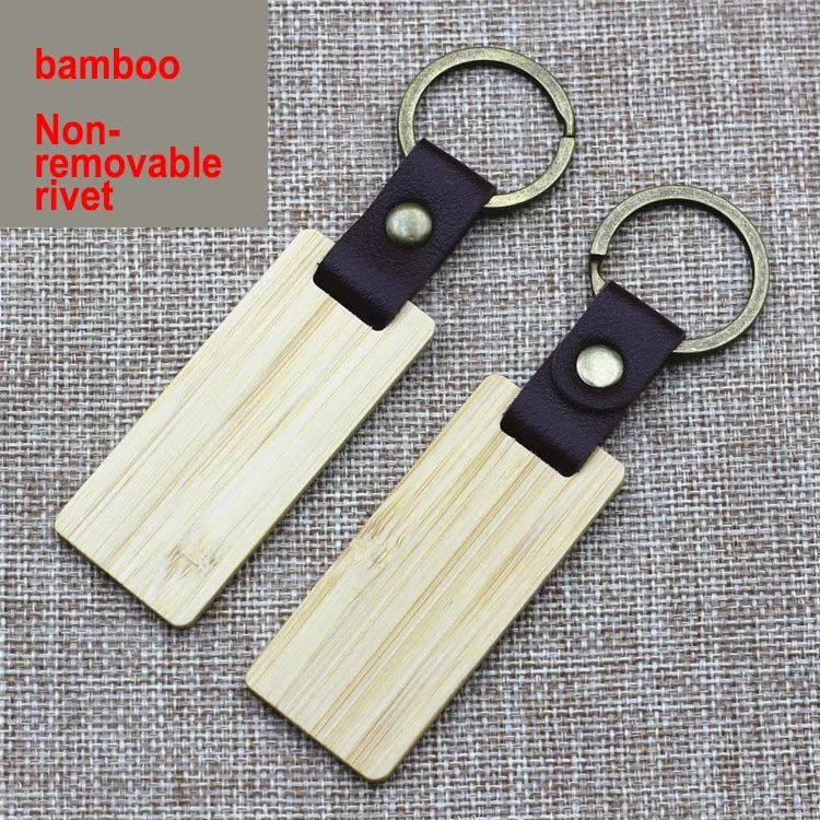 Custom Laser Engraving Logo Beech Walnut Wood Keychain Blanks Wooden ...