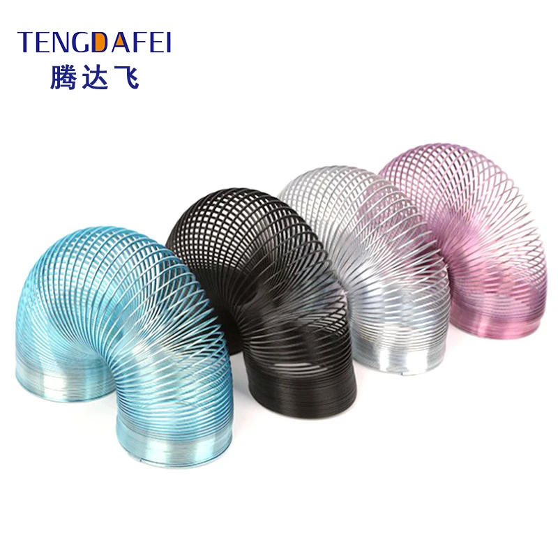 Custom Rainbow Kids Toy Metal Spring Ring Big Walking Slinkys Coil ...
