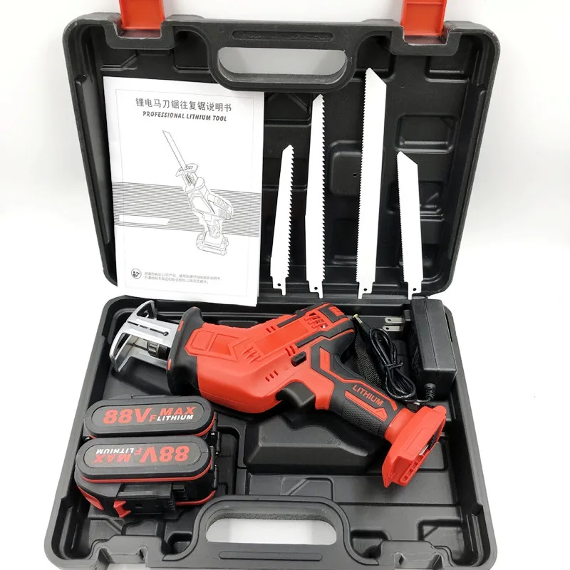36V Cordless DIY Red Wood Saw Multifunctional Lithium Electric ...