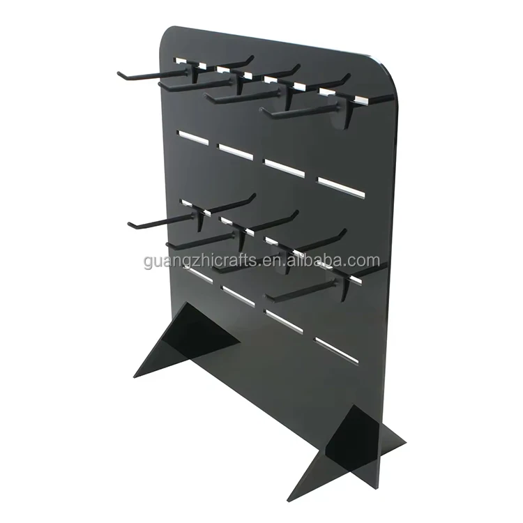 Retail Acrylic Pegboard Rack Black Acrylic Peg Board Display Stand With ...
