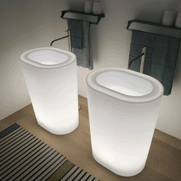 2024 Led Lighted Wash Basin Marble Stone Multi-purpose Bathroom Under ...