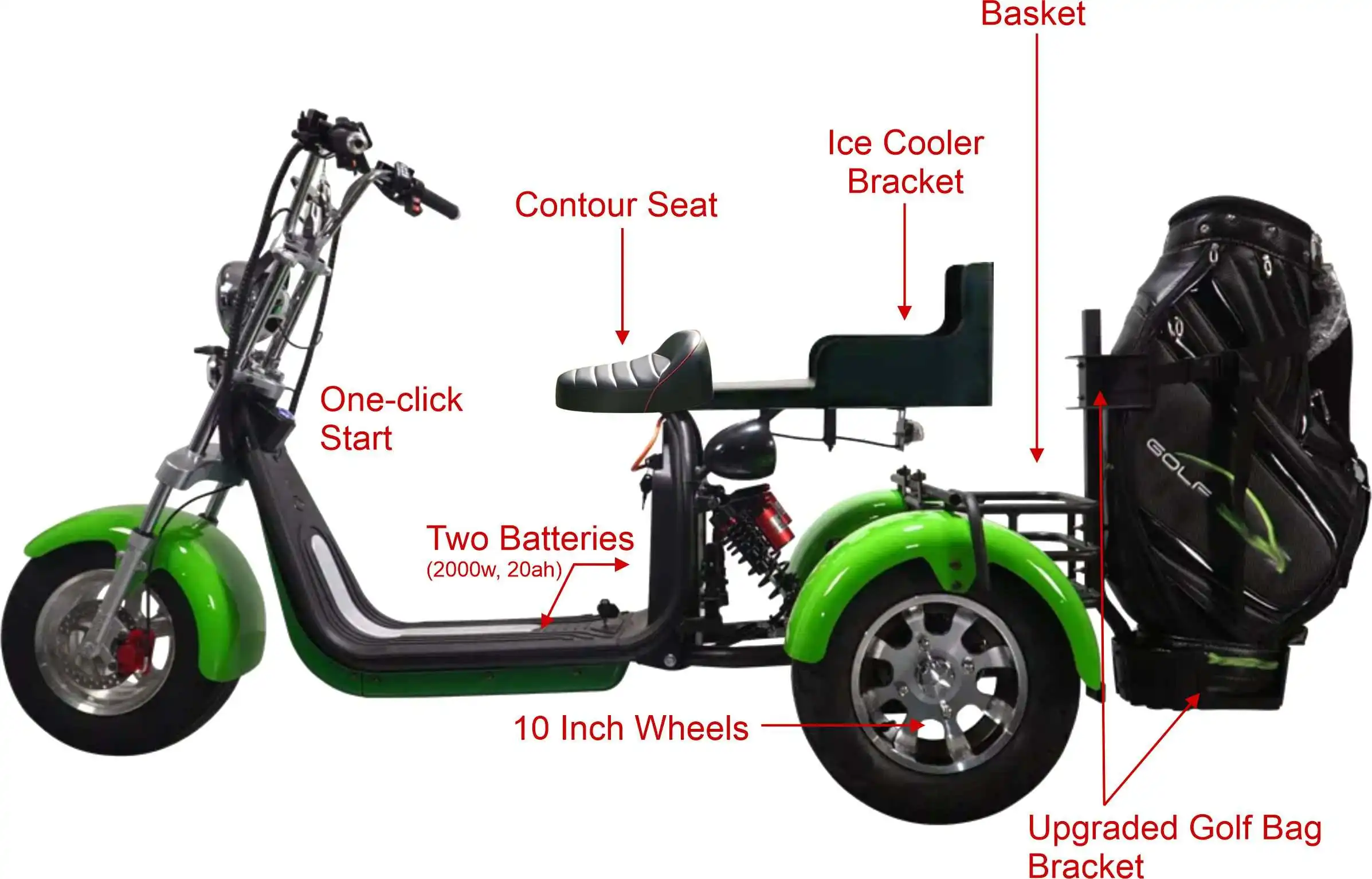 2000W Electric 3 Wheel Scooter for Adults - Tricycle Electric