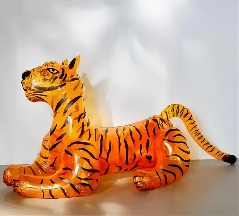 Beile Lifelike Yellow Inflatable Leopard Floating Rider