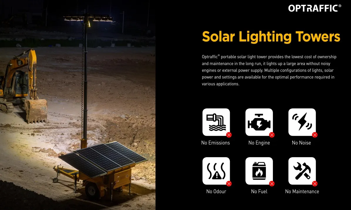 Solar Street Light Mobile Towers for Sale - LED Tower Lights