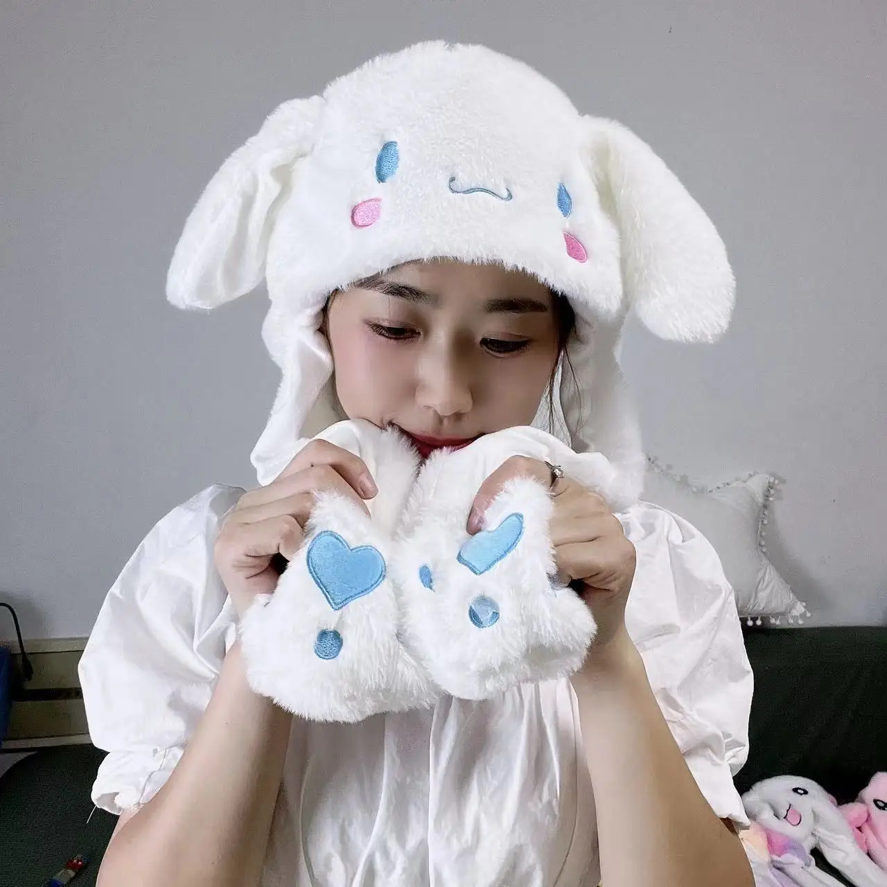 Kawaii Sanrio Hat Cinnamoroll Accessories Cute Plush Hat Keep Warm ...