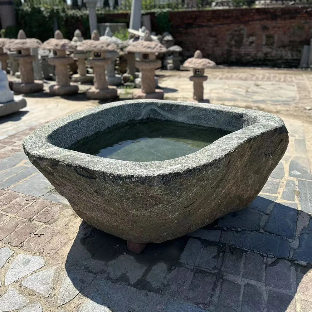 Outdoor Natural Stone Flower Pot - Perfect for Garden Decor