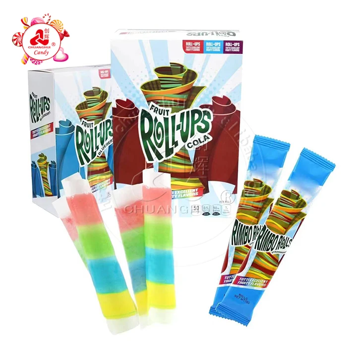 Sour Sweet Gummy Roll Fruit Flavor Roll Up Soft Gummy Candy - Buy Roll ...