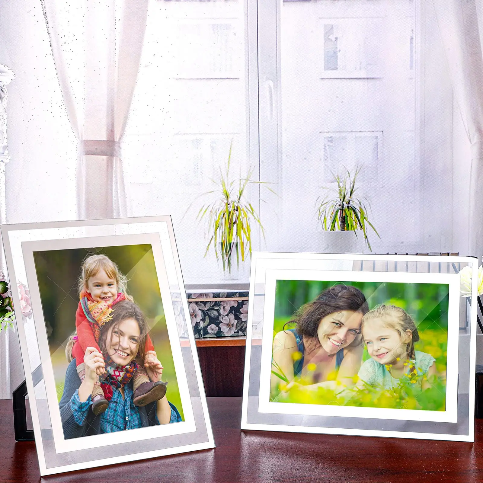 Sparkly Mirrored Photo Frames Glitter Crystal Silver Photo Frames for ...