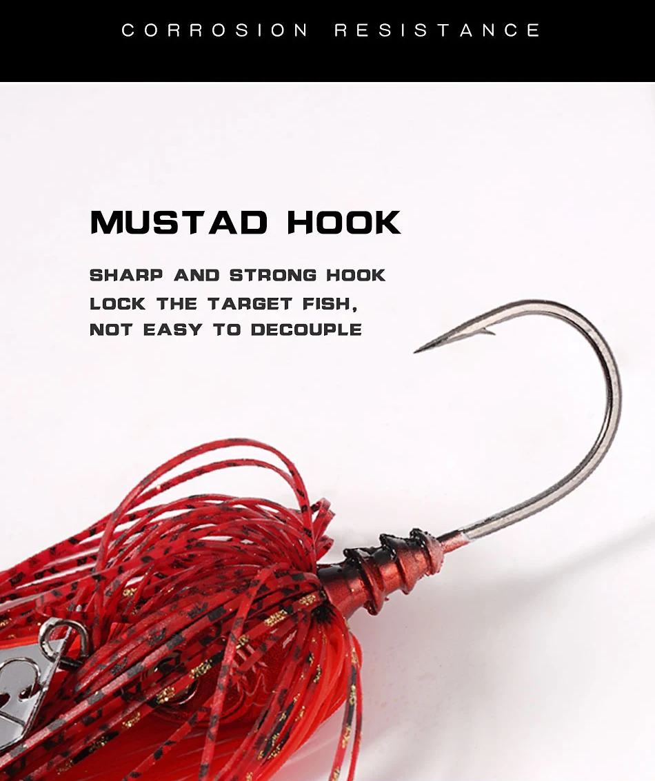 Fishing Chatterbait 16g Jig Hook Spinner Baits Buzz Bait Bass Pike ...