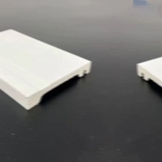 4cm Modern White PS Skirting Lines Plastic Baseboard Flooring Molding ...