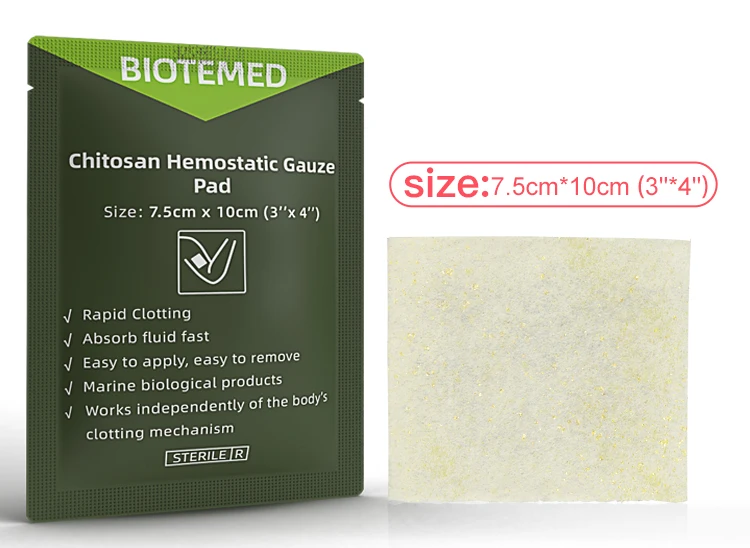First Aid Wound Dressing Chitosan Bonded Gauze Tourniquet Pad Napkin ...