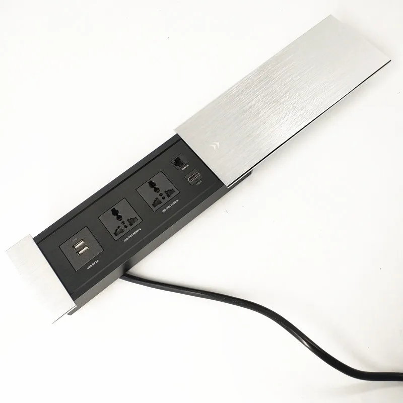 Universal Power Outlet Electric Sliding Cover Hidden Mounted in Desktop ...