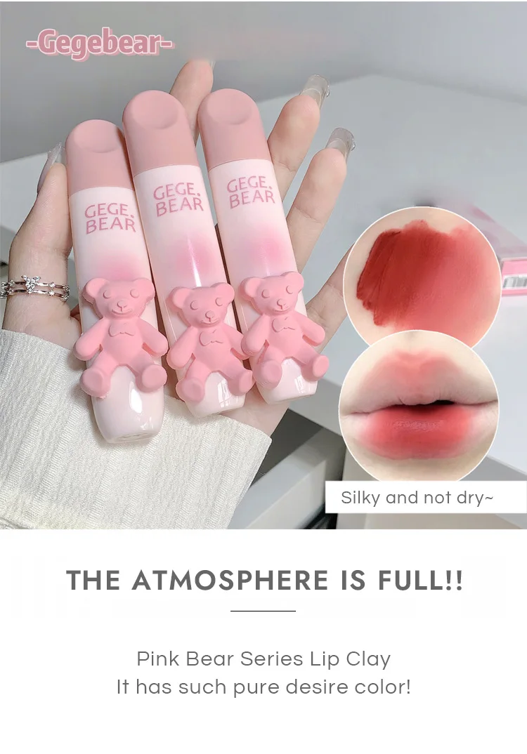 Wholesale Gege Bear Lip Gloss - Cute Bear Design & Velvet Finish