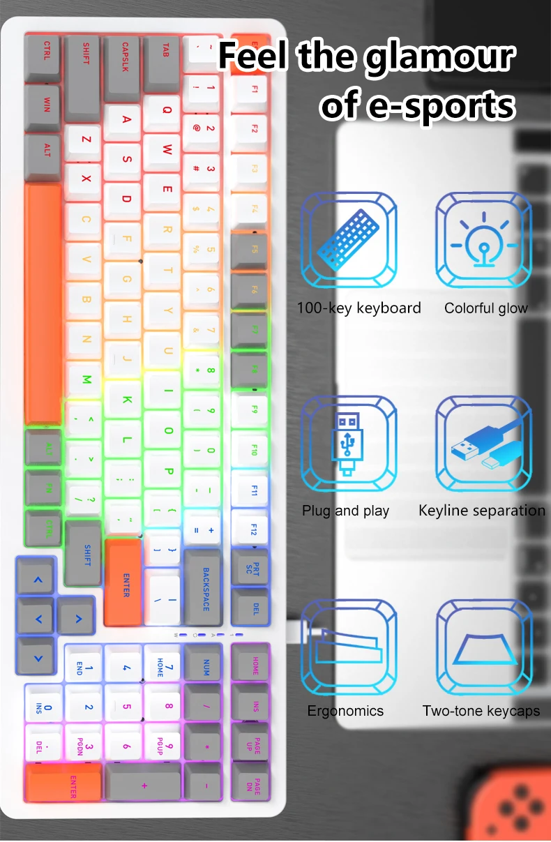 Wireless Mechanical Keyboard - Gaming & Multilingual