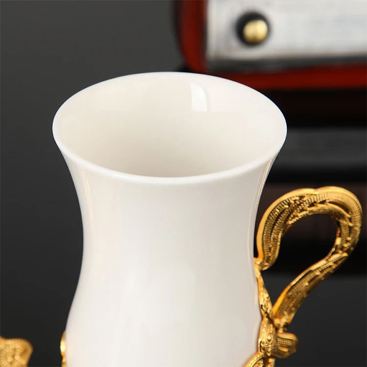 Luxury Gold Porcelain Turkish Coffee Cup & Saucer Set - Oem