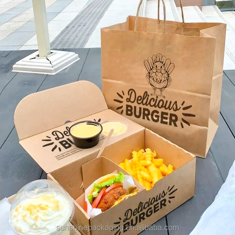 Customized Clam Clamshell Food Packaging - Kraft Paper