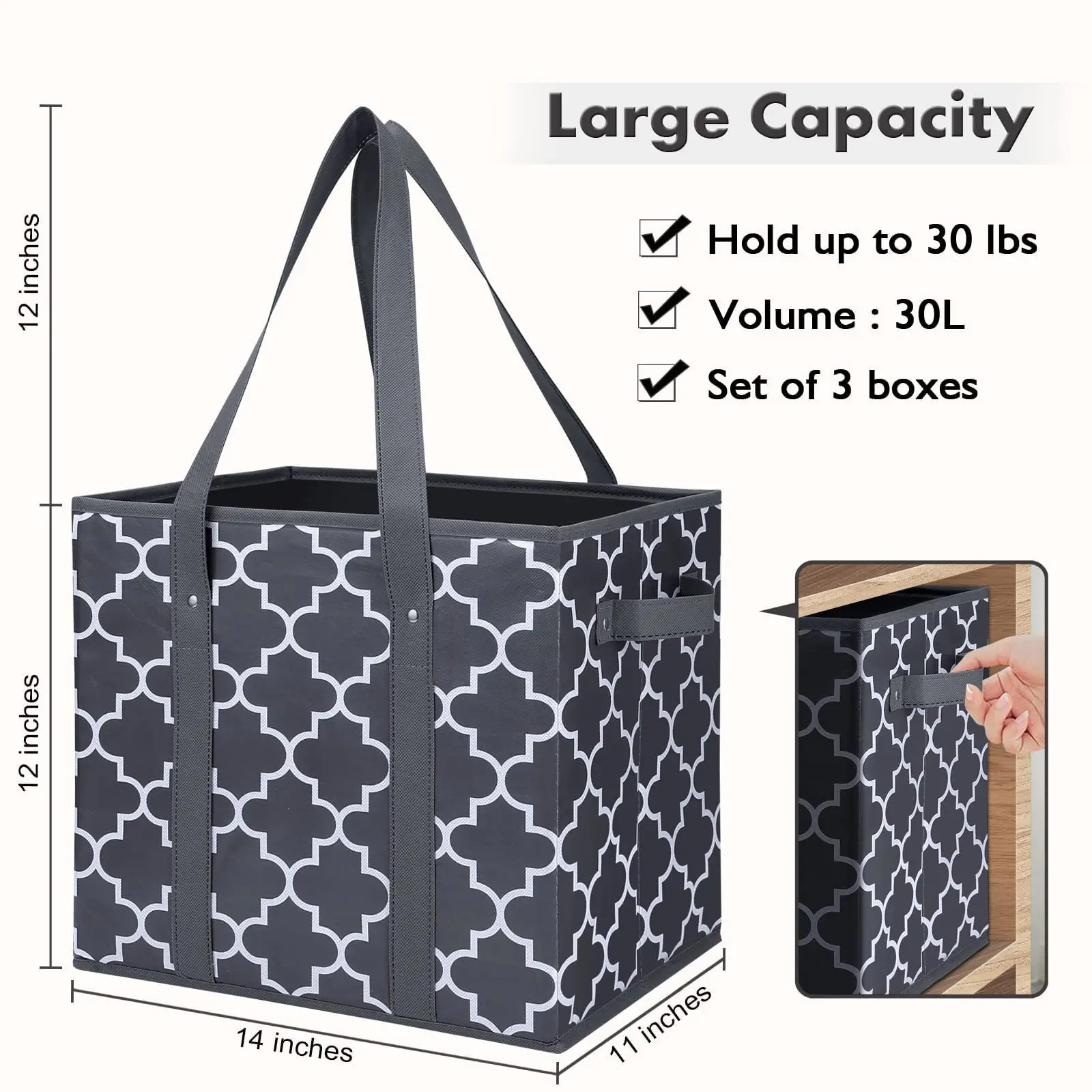 Durable Foldable Non Woven Tote Reusable Grocery Thermal Shopping Bag ...