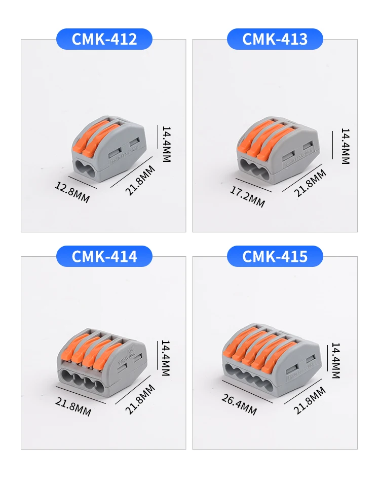 JINH Wire Terminal Block Connector 2P Push-in Quick Lever Terminal ...