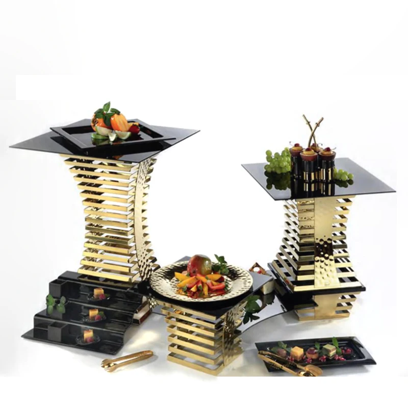 Modern Buffet Display Rack with Stainless Steel Finish for Desserts ...