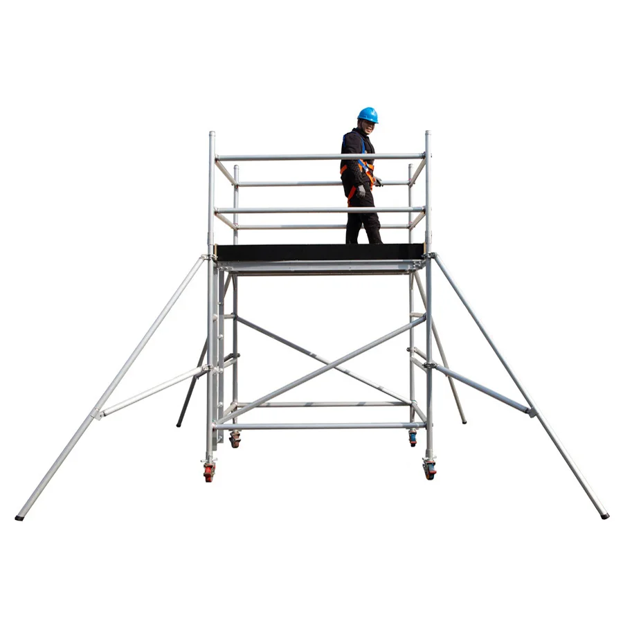 Aluminum Mobile Scaffolding 6 Meter Double Width Euro Scaffold Platform ...