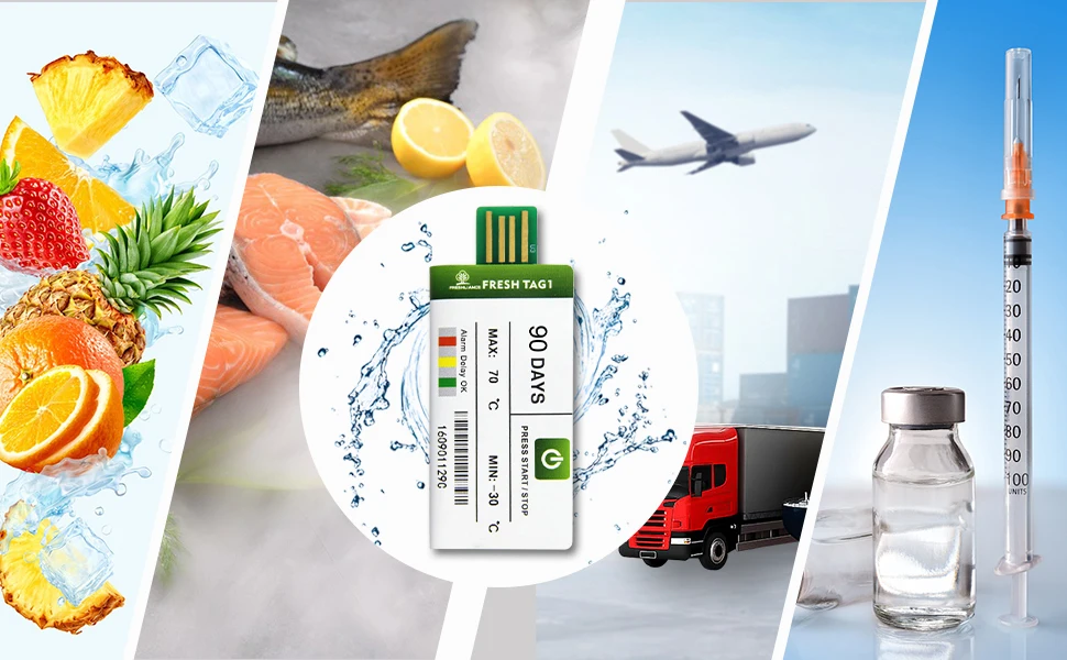 IP67 Cold Chain Monitoring Temperature Data Recorder PDF CSV Single Use Temperature Data Logger ...