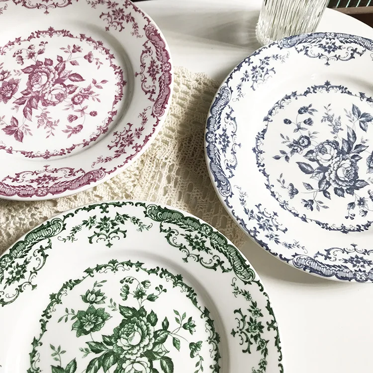 British Vintage Blue Decorated Dinner Dishes for Weddings