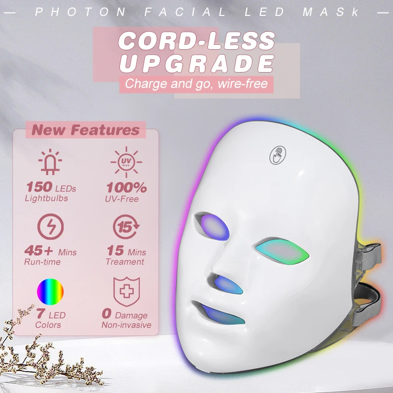 Hot Sell Skin Care Rechargeable 7 Color Led Photon Light Therapy ...