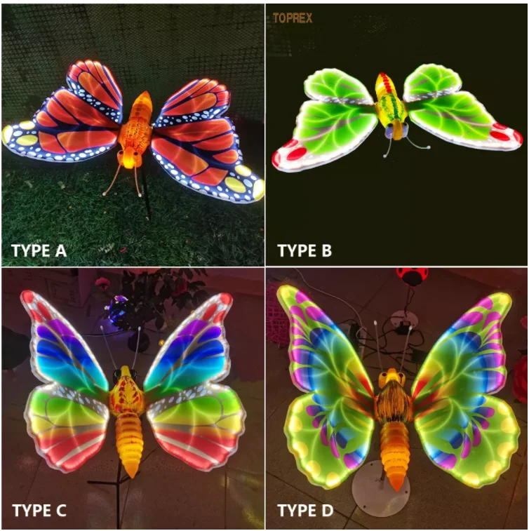 3d Dynamic Lighting Low Voltage Butterflies Led Decoration For Outdoor ...
