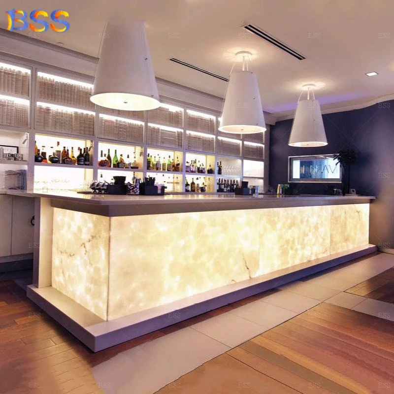 Alibaba.com: Alabaster Marble Counter with backlit onyx bar design ...