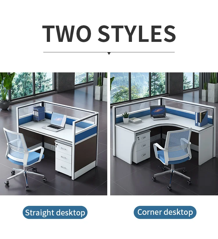Modern Office Cubicles Workstation Desk Office Furniture 2 Person Staff ...