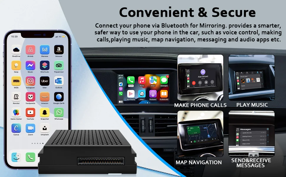 Mercedes-benz Wireless Carplay & Android Auto Adapter, Plug-n-play Oem