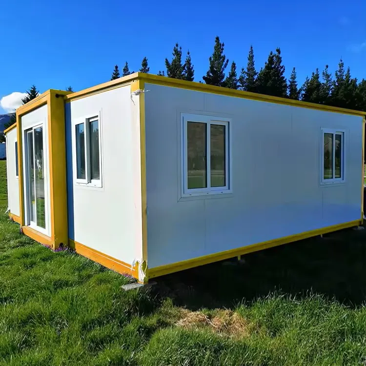 Luxury Mobile Folding Double Wing Prefabricated House Steel Frame Metal ...