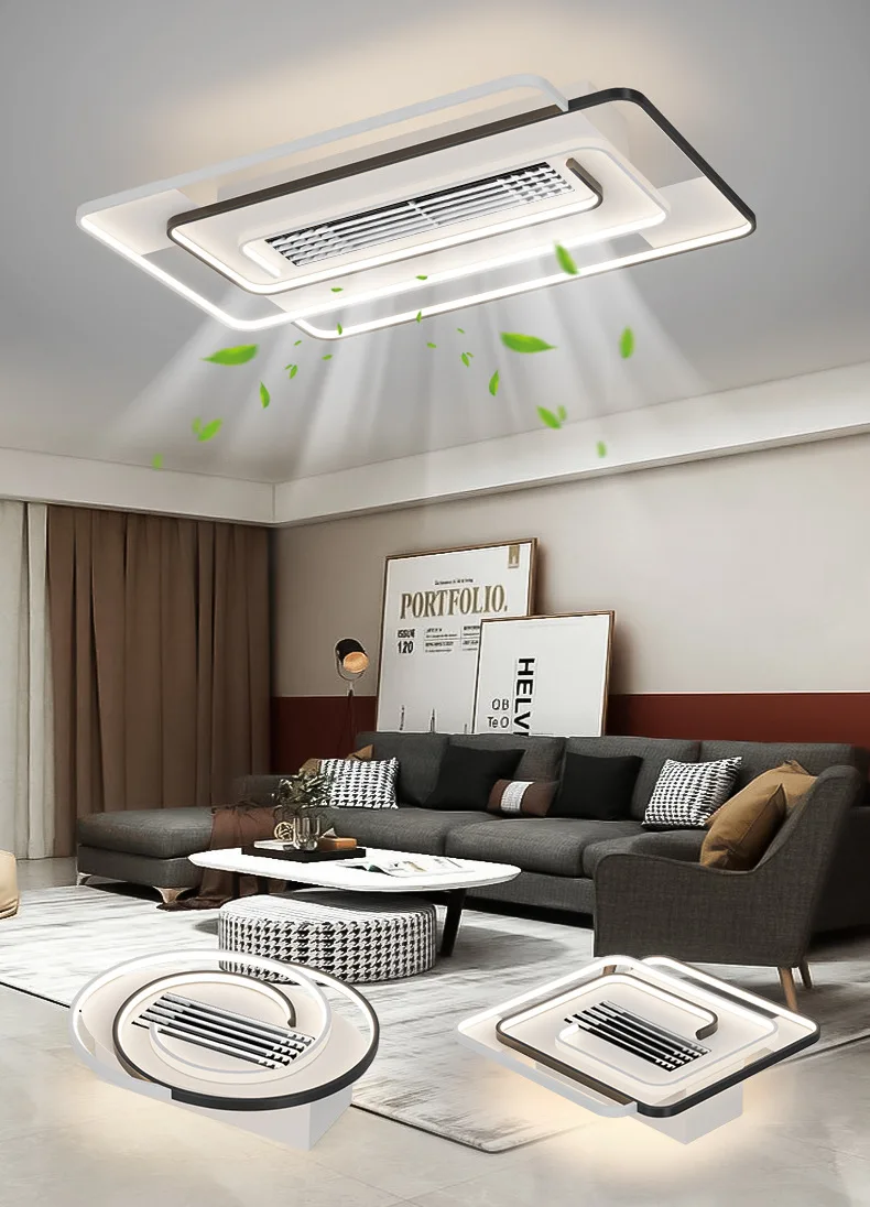Home Remote Control Leafless Ceiling Fan Light Anti-Mosquito High ...