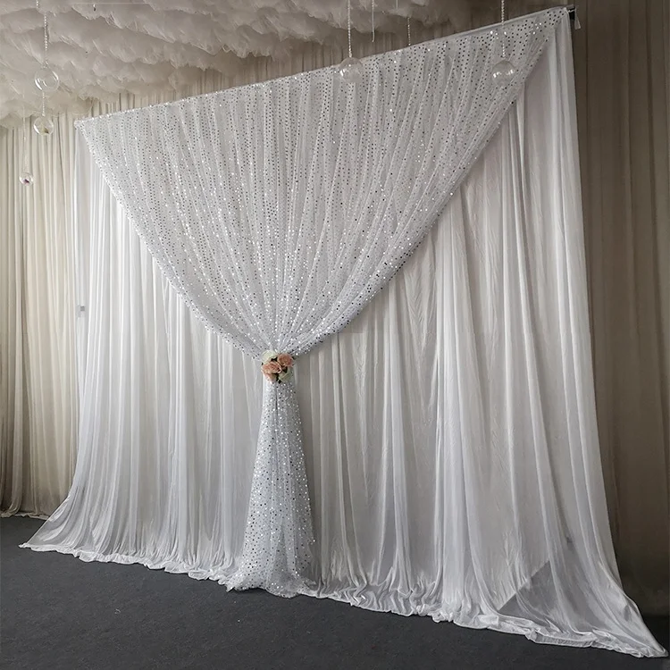 Customized Size Wedding Backdrop Silk Curtains Sequin Backdrop Curtain ...