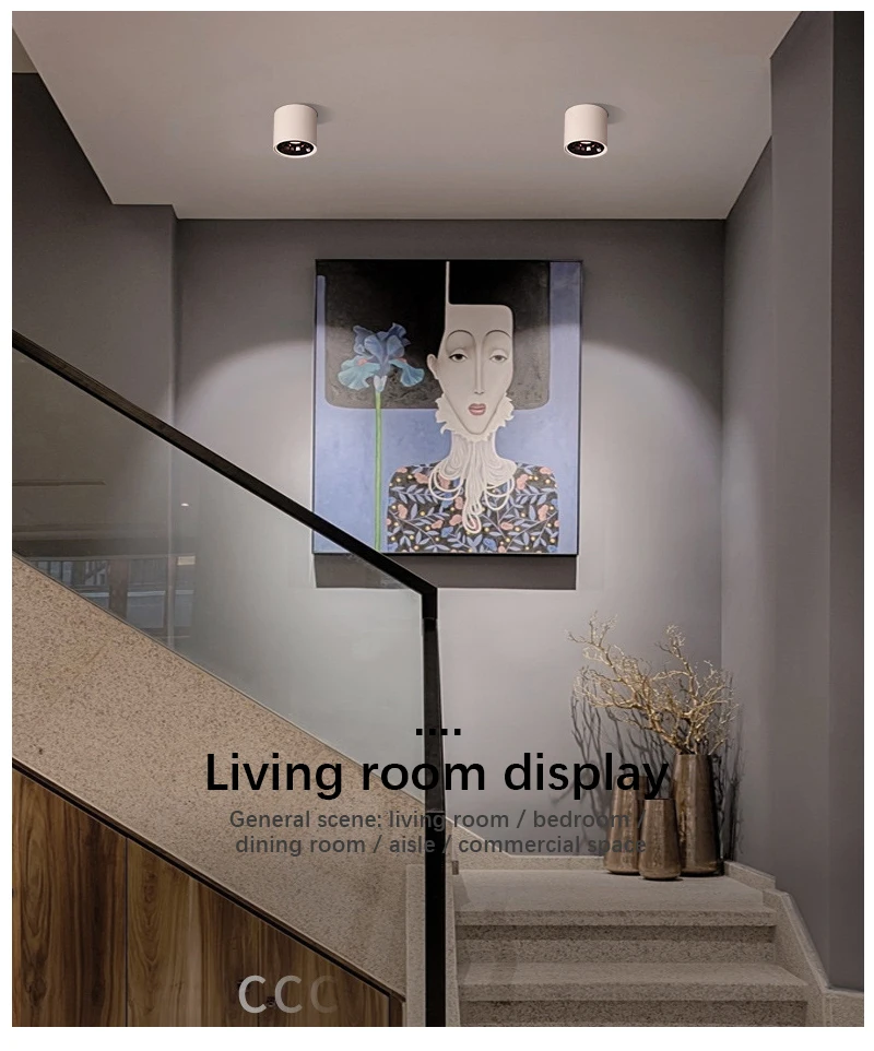 Surface Mounted Spotlight With Human Sensor Led Ceiling Lamp Cob Anti ...