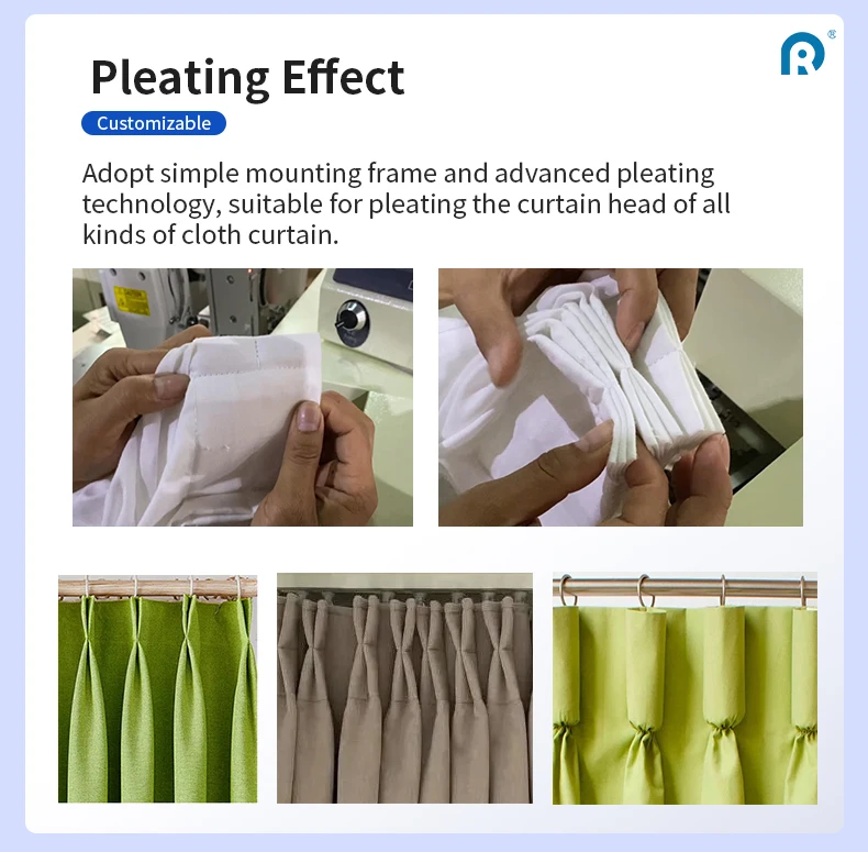 Ridong Pleated Spacing10-28cm Automatic Curtains Fabric Pleating Sewing ...