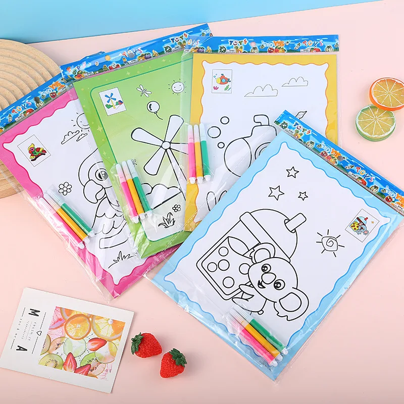 Cartoon Fun DIY Coloring Painting Children's Watercolor Handmade ...