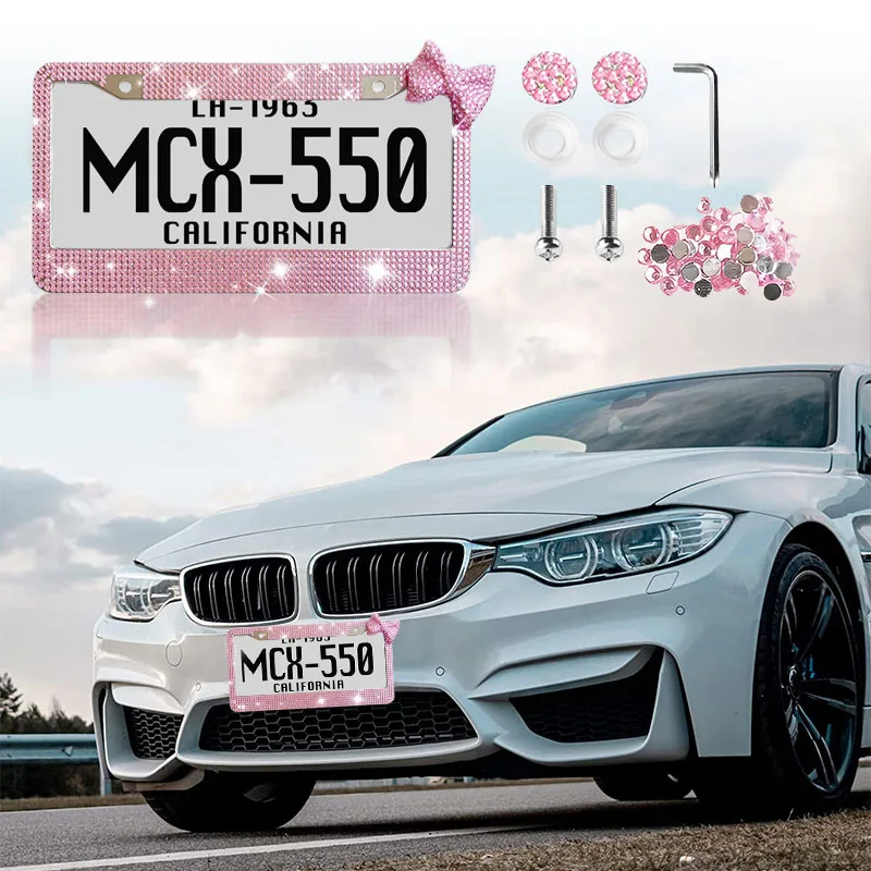Metal Material for Car Number Plate Bling Crystal Stainless Steel Car ...