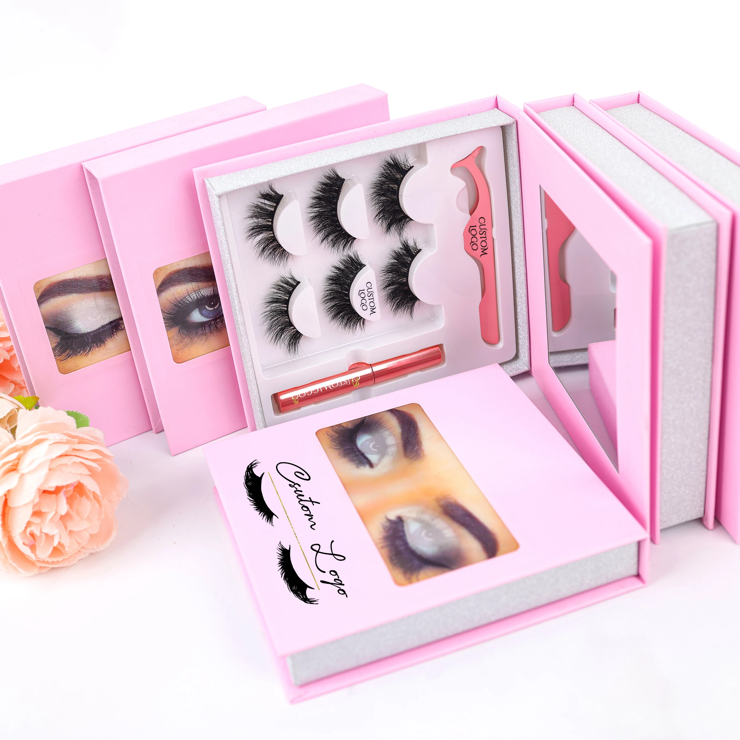 Fancy 3 Pairs Eye Lashes Set With Tweezers And Glue Wholesale 3pcs ...