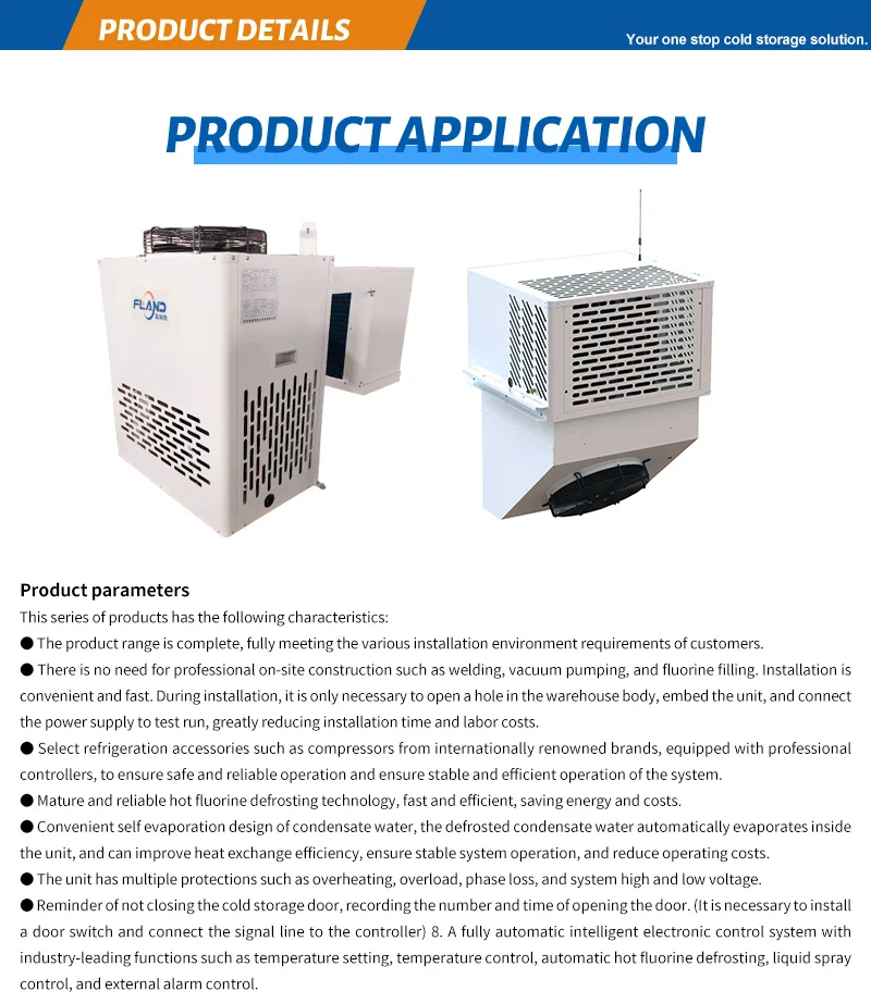 High Productivity Monoblock Refrigeration Unit for Cold Storage